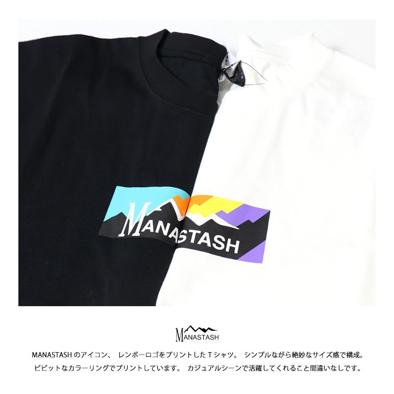 SALE セール MANASTASH マナスタッシュ RAINBOW LOGO プリント 半袖Tシャツ メンズ 半T 送料無料 792 ...