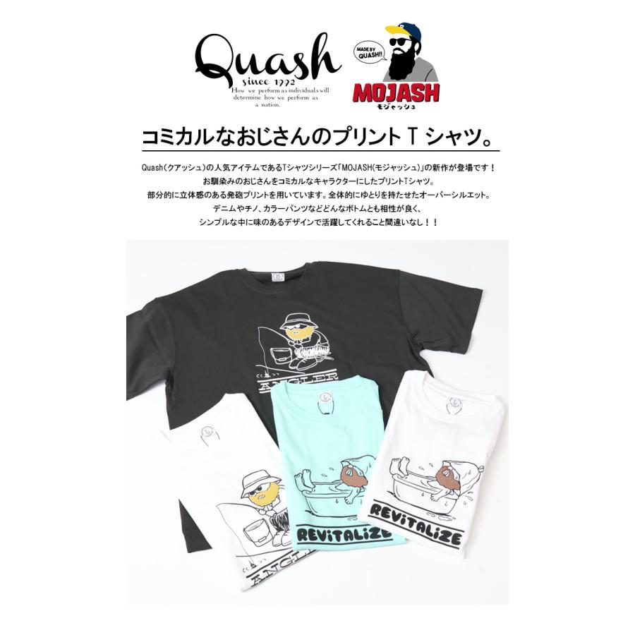 Quash クアッシュ MOJASH モジャッシュ ヒゲおじさん キャラプリント 半袖Tシャツ 半T メンズ Q24-105-21T ...