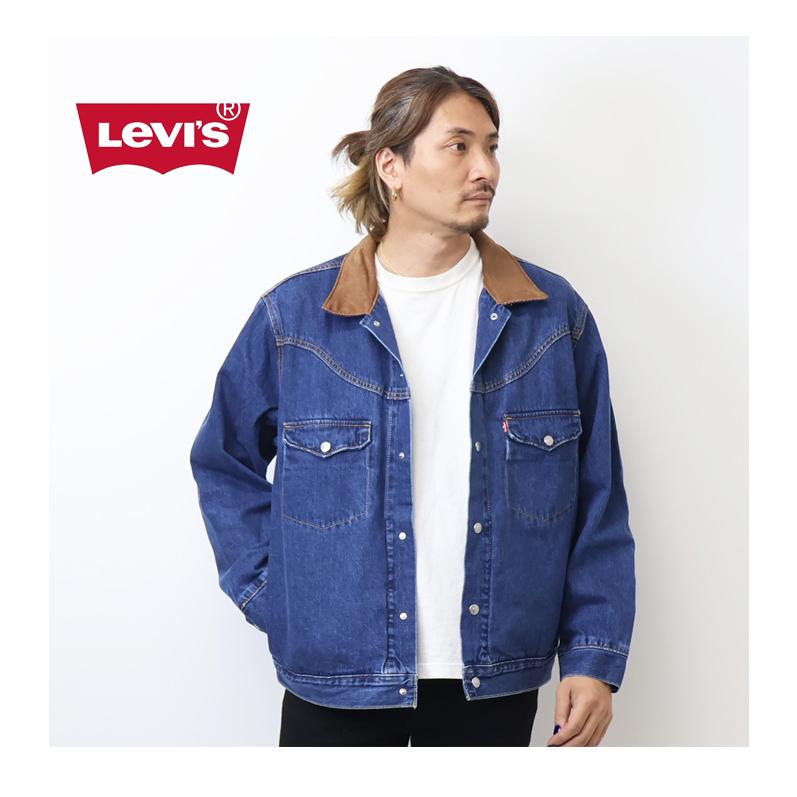 Levi's（リーバイス） ウエスタンショートホーン トラッカージャケット 衿コーデユロイ Gジャン デニムジャケット メンズ ジージャン ...