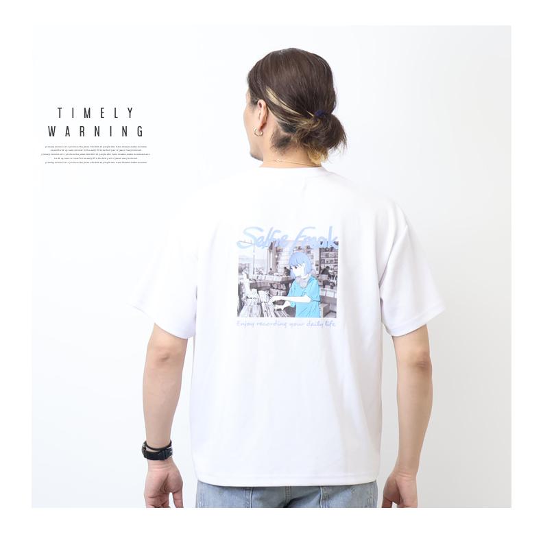 TIMELY WARNING Timely Warning タイムリーワーニング 冷感ポンチ RECORD SHOP GIRL バックプリント 半袖Tシャツ 半T メンズ 25551303 ...