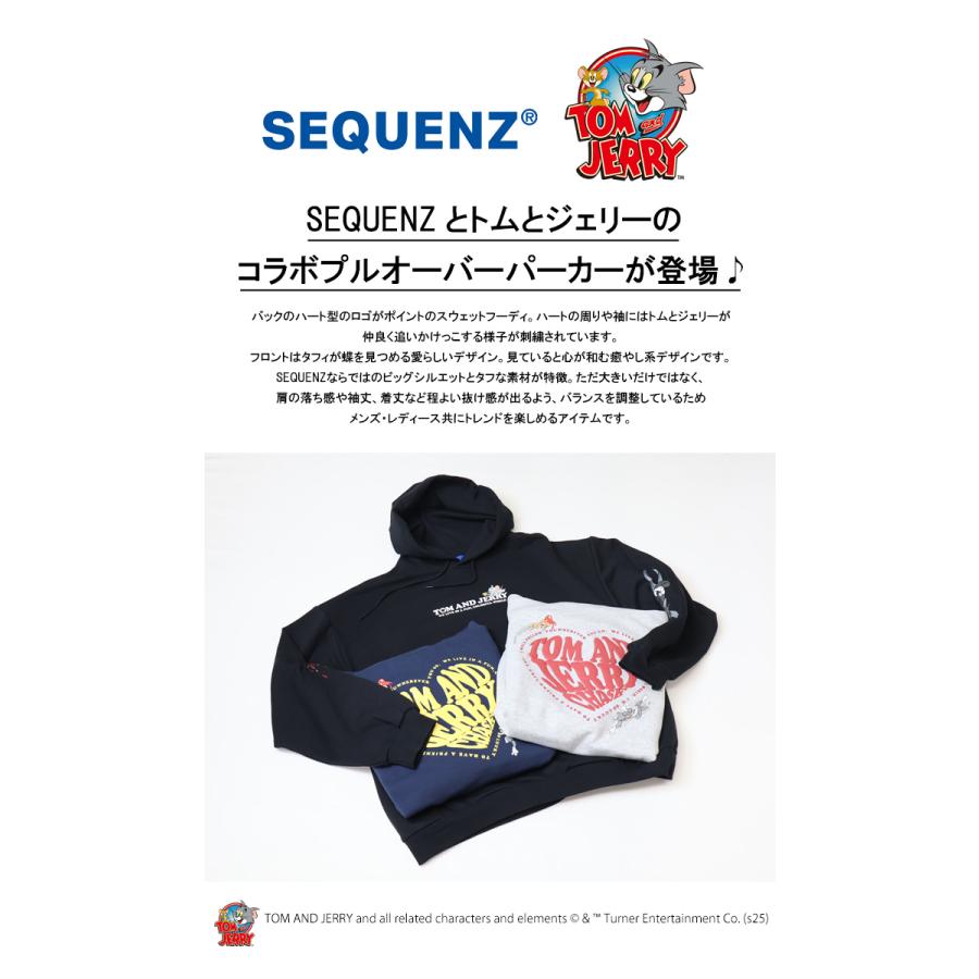 SEQUENZ トムとジェリー HEART LOGO ハート スウェットパーカー 裏毛 プルパーカー フーディ メンズ ビッグシルエット トムジェリ 送料無料 26370903 : REX ...