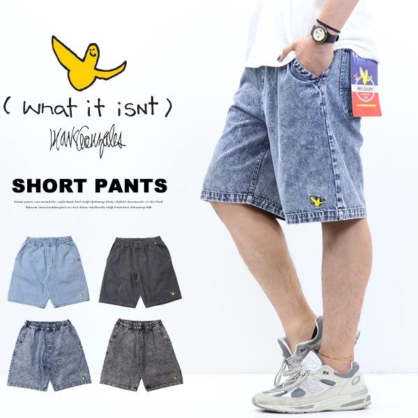 Mark Gonzales What it isNt ART BY MARK GONZALES マークゴンザレス デニム バギーショーツ ショートパンツ ハーフパンツ ジーンズ メンズ 送料 ...