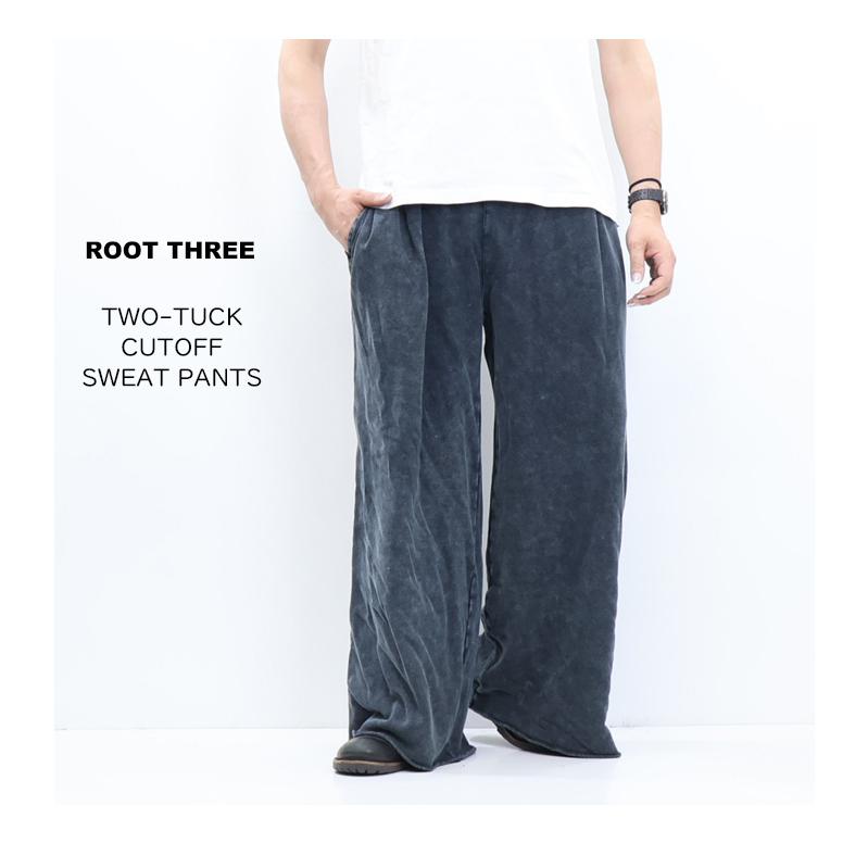 ROOT THREE 裏毛 ツータック ワイドスウェットパンツ スウェットワイドパンツ スラックス カットオフ メンズ 5433 コダマ : REX ONE - 通販 - Yahoo!ショッピング