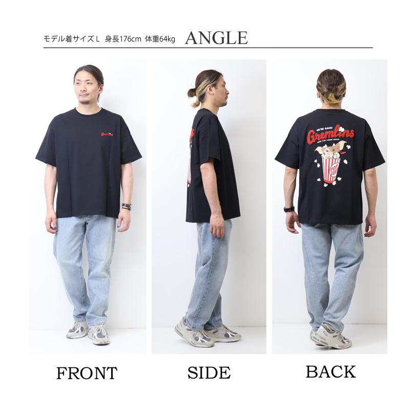 GREMLINES グレムリン ポップコーン プリント サガラ刺繍 半袖Tシャツ 半T ギズモ メンズ 5515005 : REX ONE ...