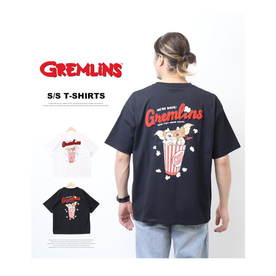 GREMLINES グレムリン ポップコーン プリント サガラ刺繍 半袖Tシャツ 半T ギズモ メンズ 5515005 : REX ONE ...