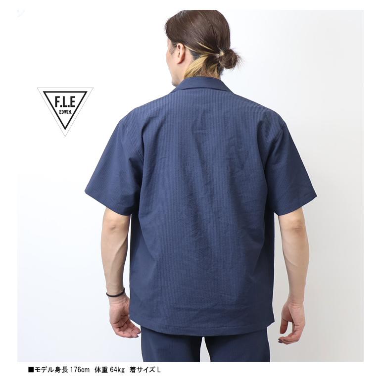 F.L.E EDWIN エドウィン 半袖 オープンカラーシャツ 半袖シャツ ポリエステルシアサッカー メンズ FLE フリー 送料無料 ES8112 : REX ONE - 通販 ...