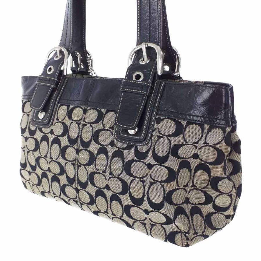 COACH コーチ シグネチャー・ソーホープリーテッドトート・トートバッグ/F13742/ベージュ/ブラック/COACH /RF5 ...