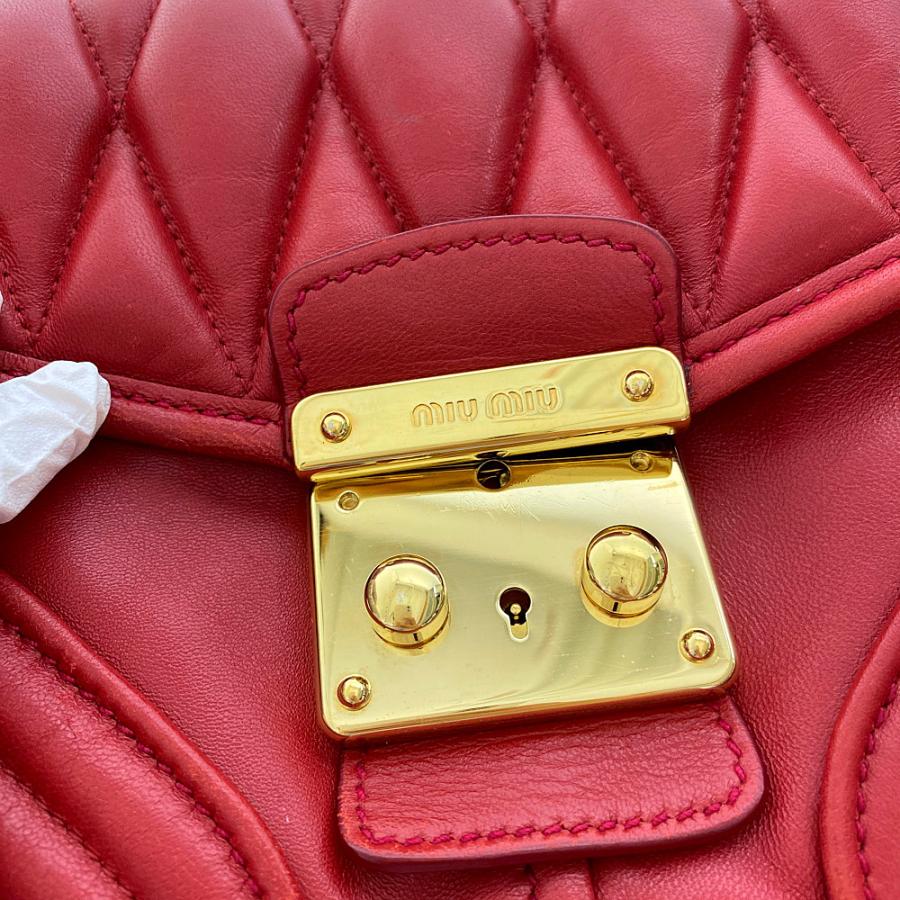miu ミュウミュウ バイカー・ナッパレザー・クラッチバッグ miu ミュウミュウ バイカー・ナッパレザー・クラッチバッグ