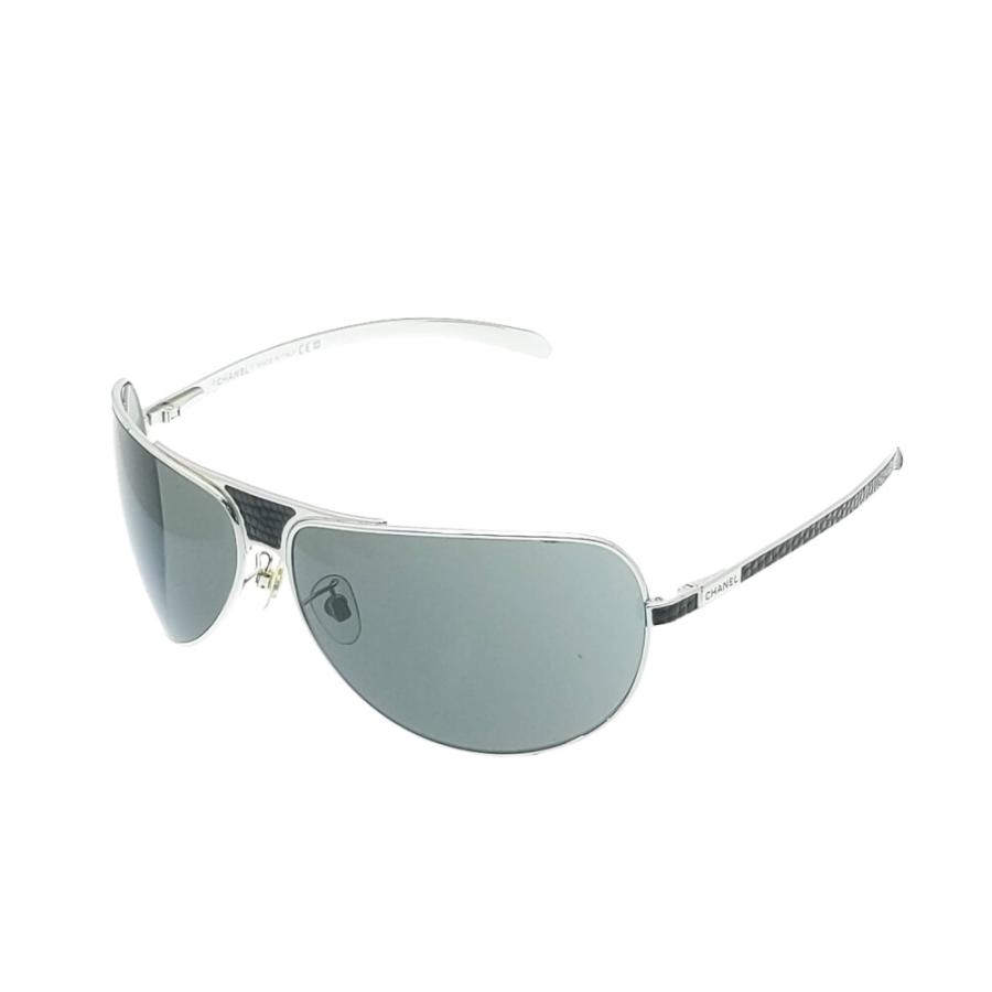 CHANEL シャネル ウェリントンサングラス メガネ 4140-Q シルバー×ブラック B3 翌日配送可/b240418/516533 ...