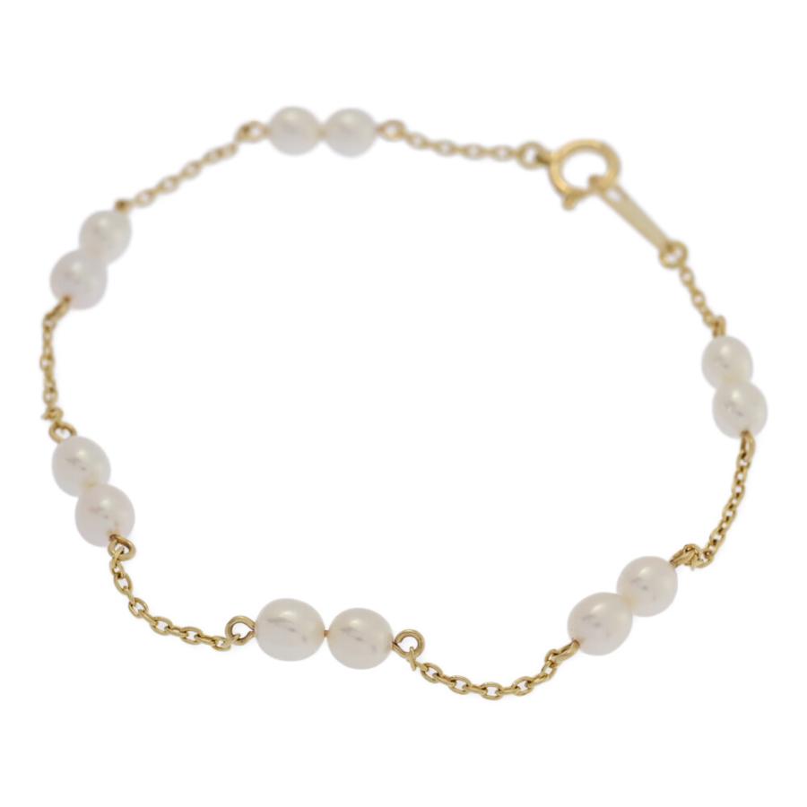 Φ4-4.5mm/TASAKI PEARL タサキ・田崎真珠 6月誕生石 12P・イケチョウ貝/淡水パール/パール ブレスレット/K18YG ...