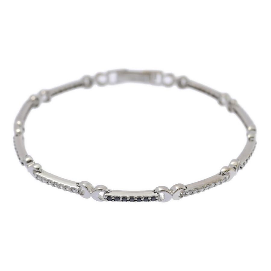 0.34ct/FD:0.45ct/カレーラス×ブラック ダイヤモンド ブレスレット/K18(WG無)-8.3g/ホワイトゴールド/プレゼント/記念日/h250127/545925 ...