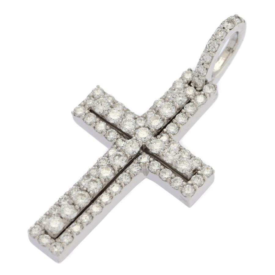 2.23ct/ラボグロウン/Laboratory-Grown・クロス 77P・ダイヤモンド ペンダントトップ/K14(WG無)-6.5g/ホワイトゴールド/h250228/548753 : リ ...