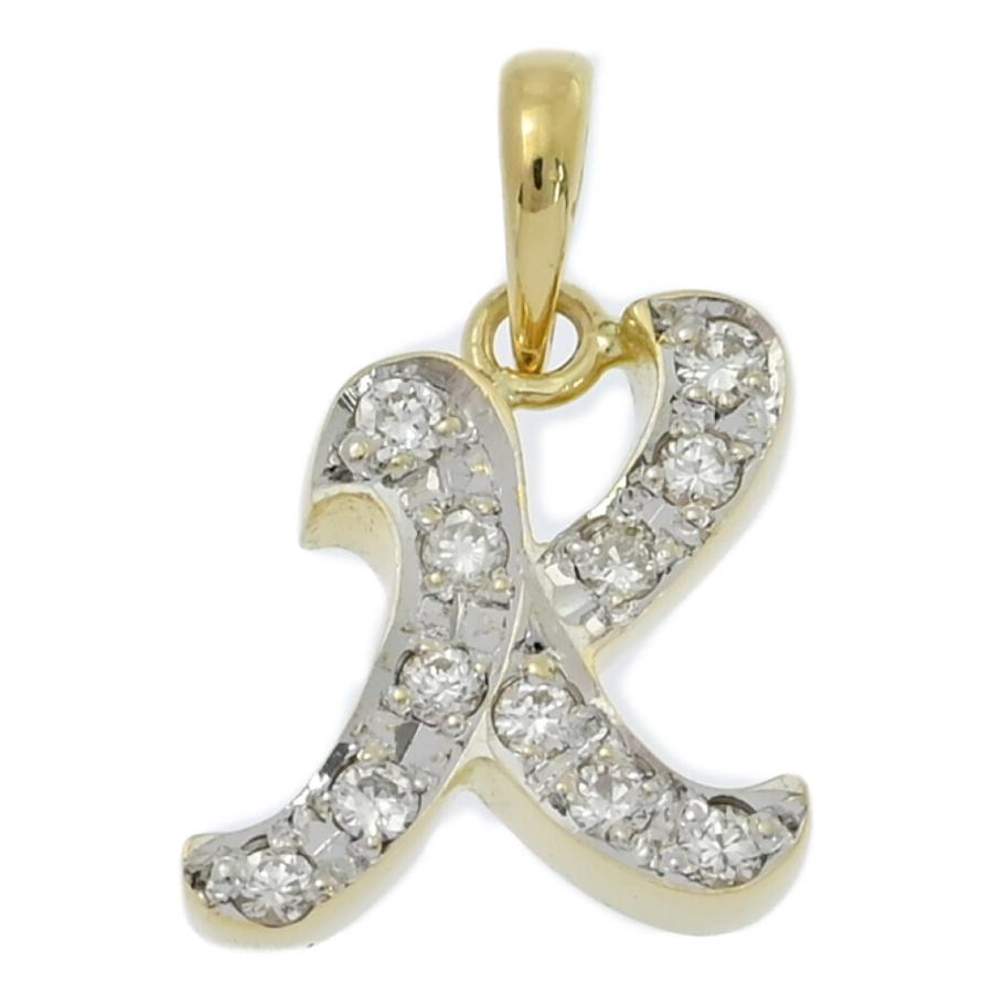 0.11ct/イニシャルモチーフ・チャーム K アルファベット・ダイヤモンド ペンダントトップ/K18Y+W/750,2カラー-1.2g/プレゼント/h250320/550844 : リファス ...