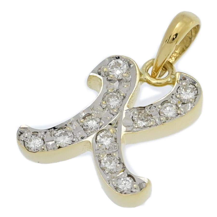 0.11ct/イニシャルモチーフ・チャーム K アルファベット・ダイヤモンド ペンダントトップ/K18Y+W/750,2カラー-1.2g/プレゼント/h250320/550844 : リファス ...