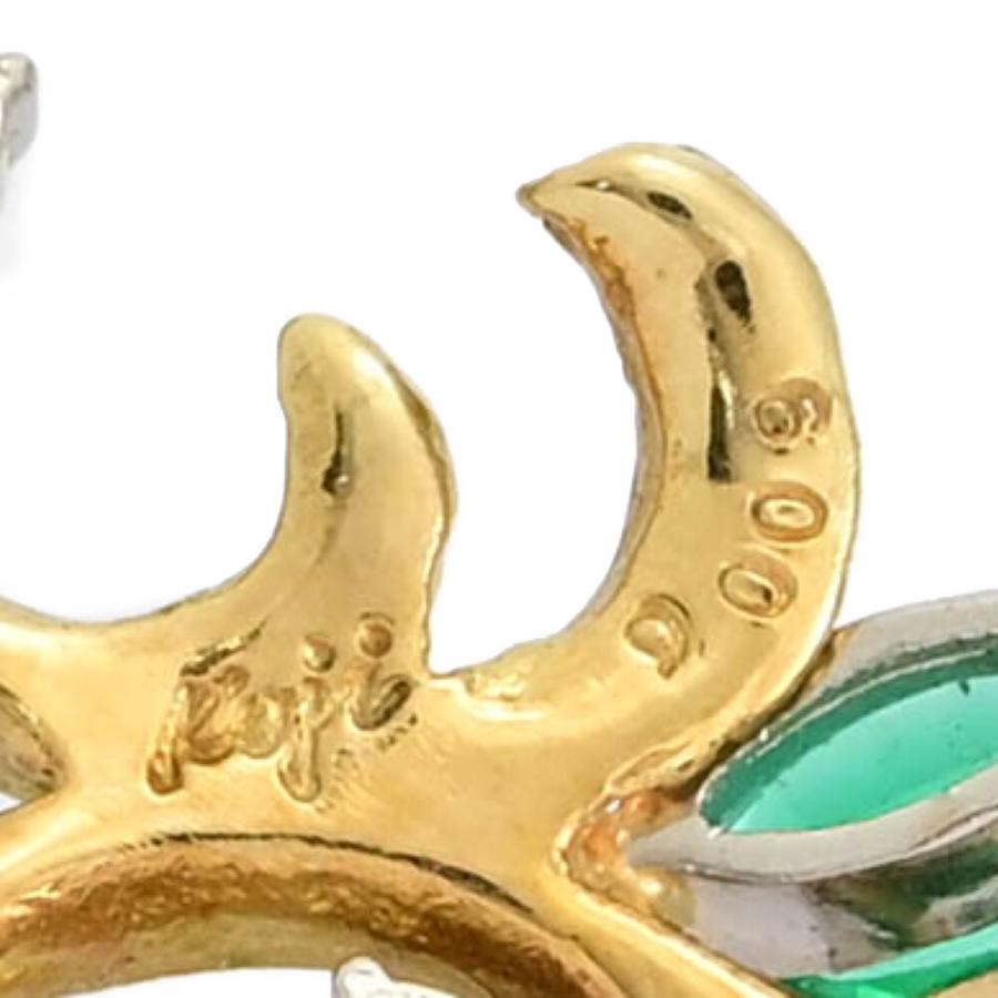 0.6ct/FD:0.09ct/Koji Iwakura/岩倉康二 エメラルド・ダイヤモンドペンダントトップ/K18/750×Pt900コンビ-Kメイン-3.9g/B4 /h240514 ...