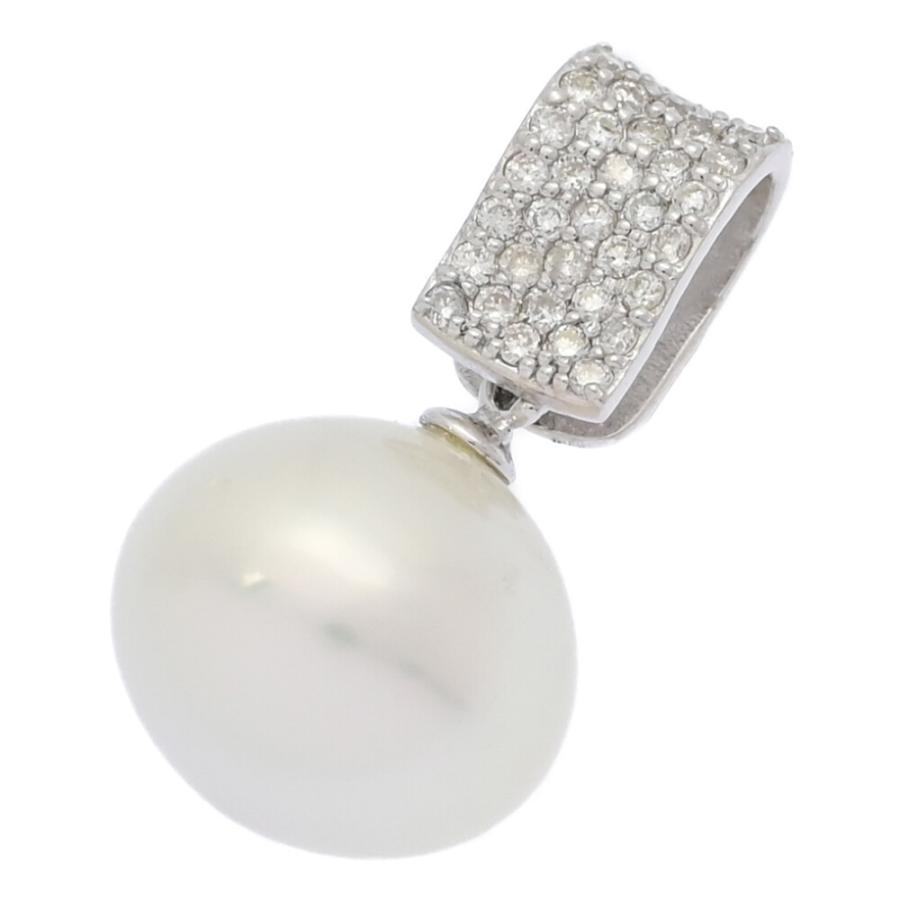 白蝶真珠/シロチョウ/サウスシーパール・Φ12.0mm 真珠（パール）・ダイヤモンドペンダントトップ/0.22ct/K18WG/750-3 ...