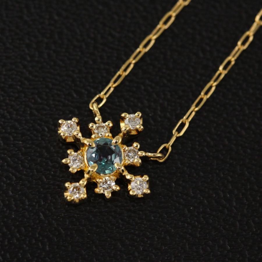 オデュースヨンドシー スターモチーフ アレキサンドライト ダイヤモンドネックレス ペンダント/K18YG/750-1.4g/EAU DOUCE4℃ /RF2/h210324/382436 ...