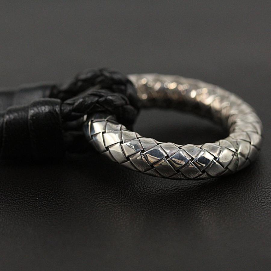 ボッテガヴェネタ イントレチャート リング レザーコードネックレス ペンダント/Sv925-13.9g/BOTTEGA VENETA 翌日配送 ...