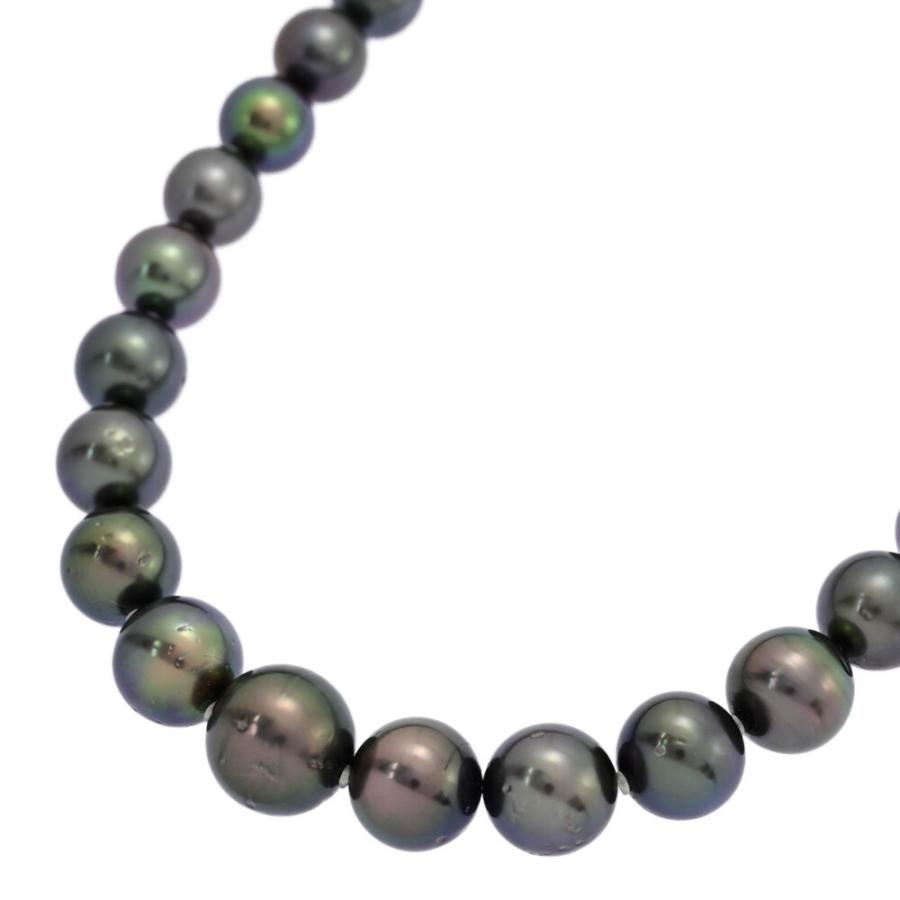 黒蝶真珠 クロチョウ タヒチパール Φ8.7-13mm ＃44cm パール ネックレス/Silver/銀製-65.8g /h240709 ...
