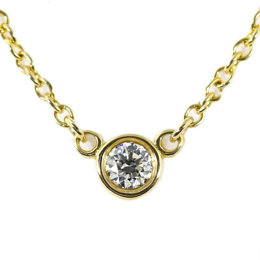 ティファニー エルサペレッティ・バイザヤード/DBY 1P・ダイヤモンドネックレス/K18YG/750-1.8g/FD:0.06ct/TIFFANY ＆ Co./211679 ...