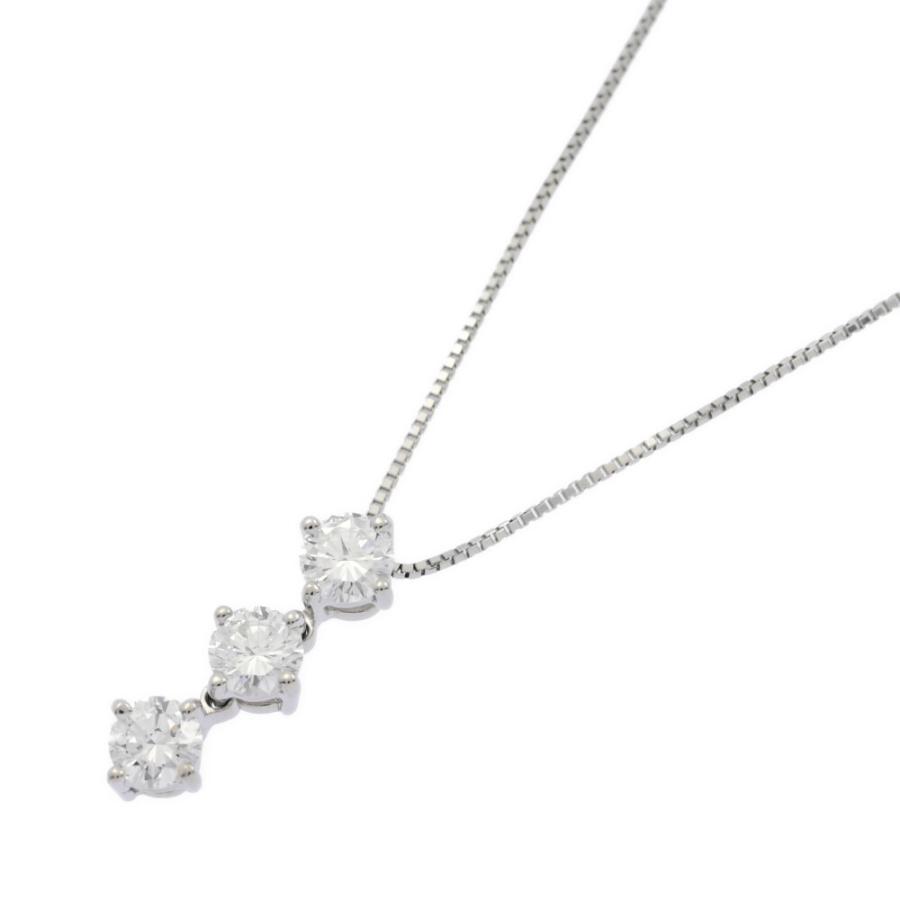 0.944ct/シンプルライン・2WAY 3P・ダイヤモンドネックレス・ペンダント/Pt900-Pt850-4.2g/プラチナ/プレゼント/B3 翌日配送可/h240705/524409 ...