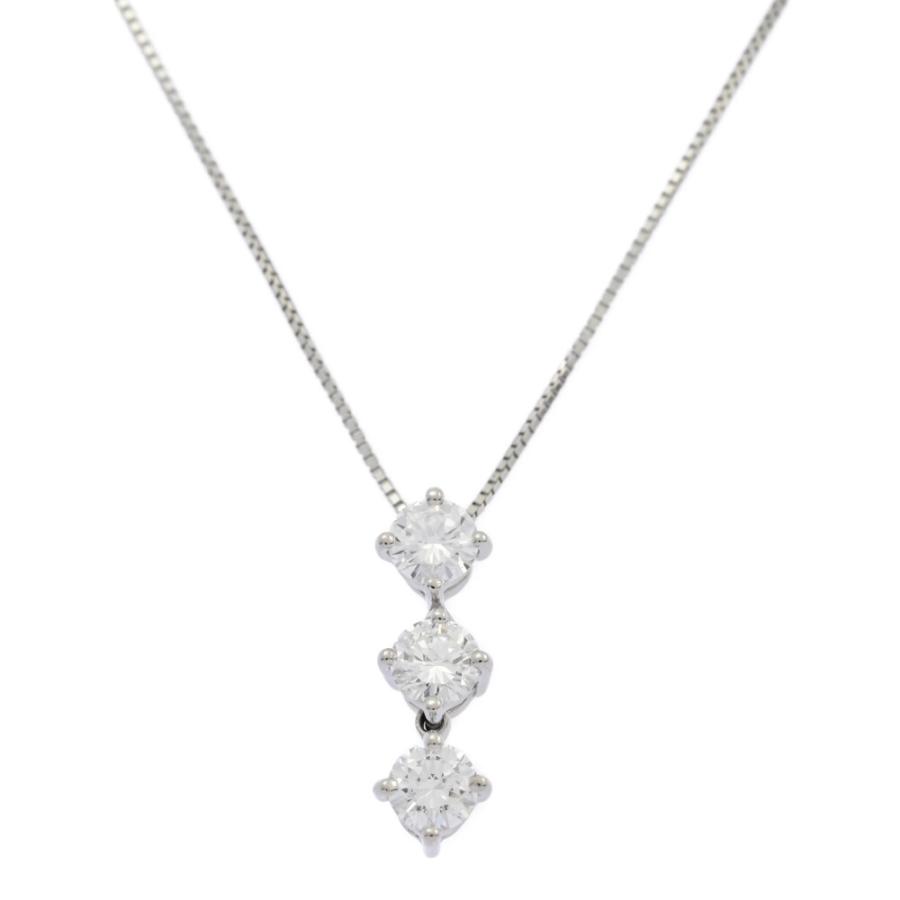 0.944ct/シンプルライン・2WAY 3P・ダイヤモンドネックレス・ペンダント/Pt900-Pt850-4.2g/プラチナ/プレゼント/B3 翌日配送可/h240705/524409 ...