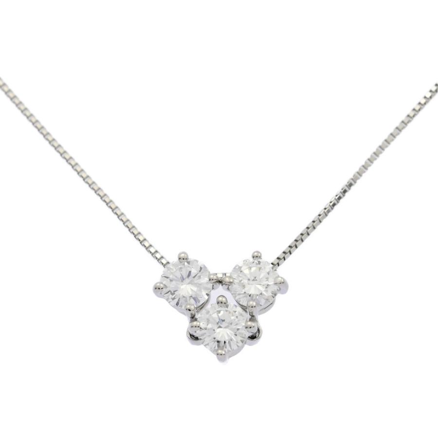 0.944ct/シンプルライン・2WAY 3P・ダイヤモンドネックレス・ペンダント/Pt900-Pt850-4.2g/プラチナ/プレゼント/B3 翌日配送可/h240705/524409 ...