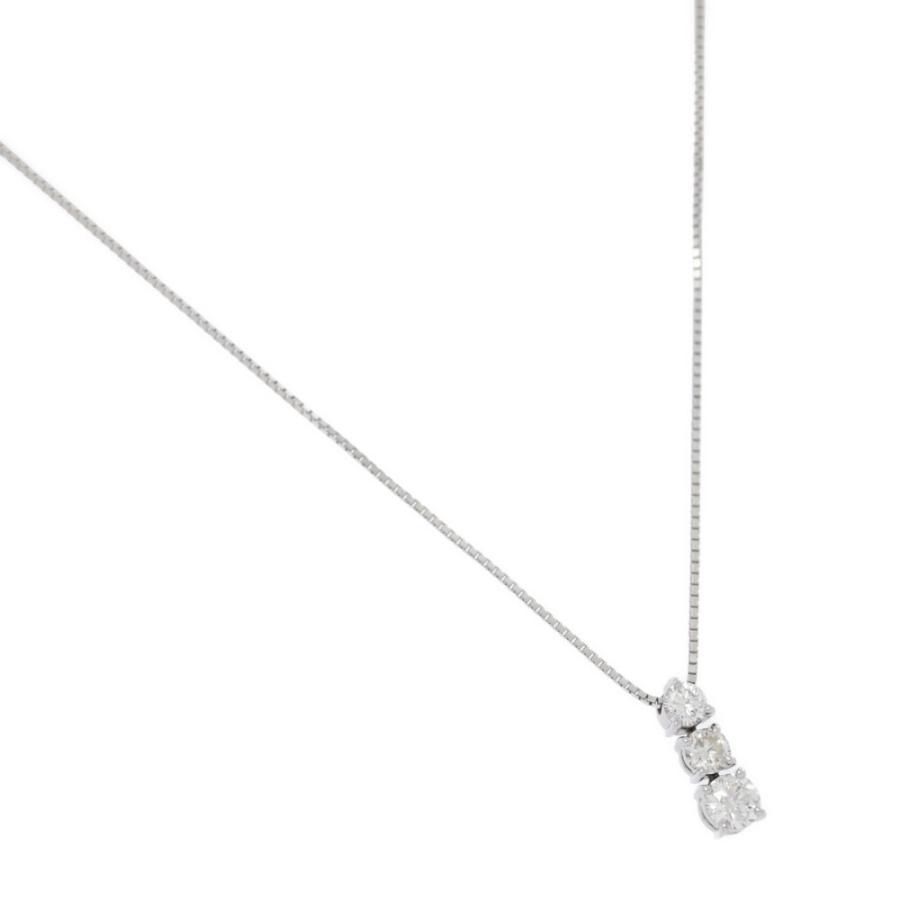 0.316ct/FD:0.34ct/トリロジー 3P・ダイヤモンド ネックレス/K18/750×Pt900コンビ-Kメイン-4.3g/プレゼント/記念日B3/h241126/539697 ...