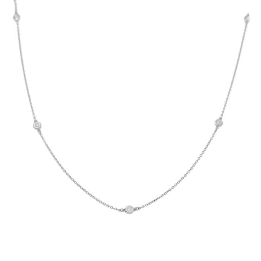 TIFFANY&Co.（ティファニー） エルサペレッティ・バイザヤード/DBY 5P・ダイヤモンド ネックレス/Sv925-2.2g/シルバー ...