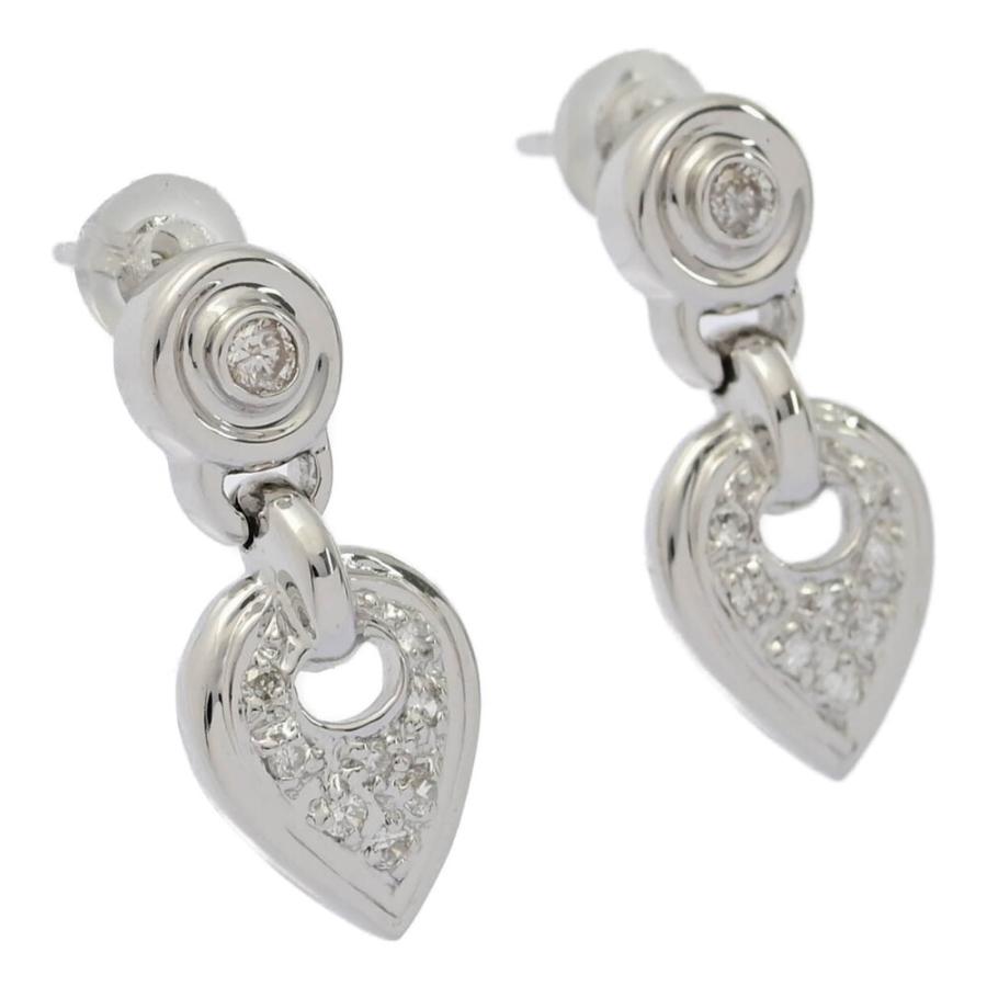 0.11ct/FD:0.11ct/Jewelry MAKI ジュエリーマキ ハートモチーフ ダイヤモンド ピアス/K18WG/750-4.1g/プレゼント/記念日/B4/h241002 ...