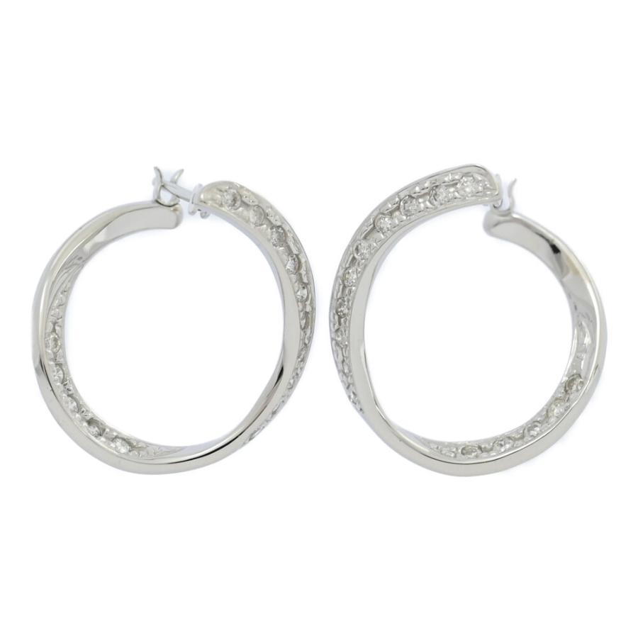 0.15ct/FD:0.15ct/ループモチーフ ダイヤモンド ピアス/K18WG/750-3.2g/ホワイトゴールド/プレゼント/記念日/h250514/556465 : リファスタ ...