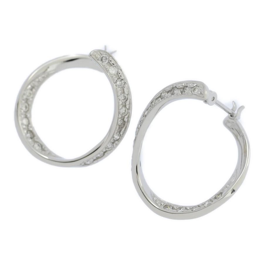 0.15ct/FD:0.15ct/ループモチーフ ダイヤモンド ピアス/K18WG/750-3.2g/ホワイトゴールド/プレゼント/記念日/h250514/556465 : リファスタ ...