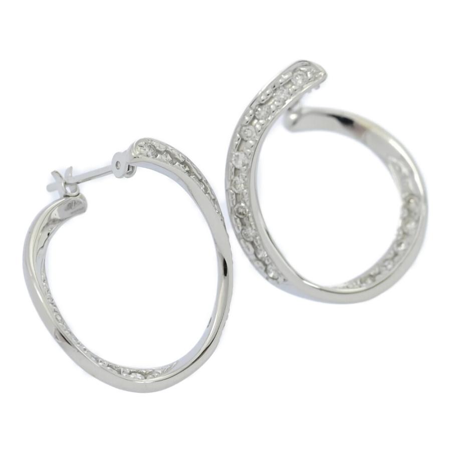 0.15ct/FD:0.15ct/ループモチーフ ダイヤモンド ピアス/K18WG/750-3.2g/ホワイトゴールド/プレゼント/記念日/h250514/556465 : リファスタ ...