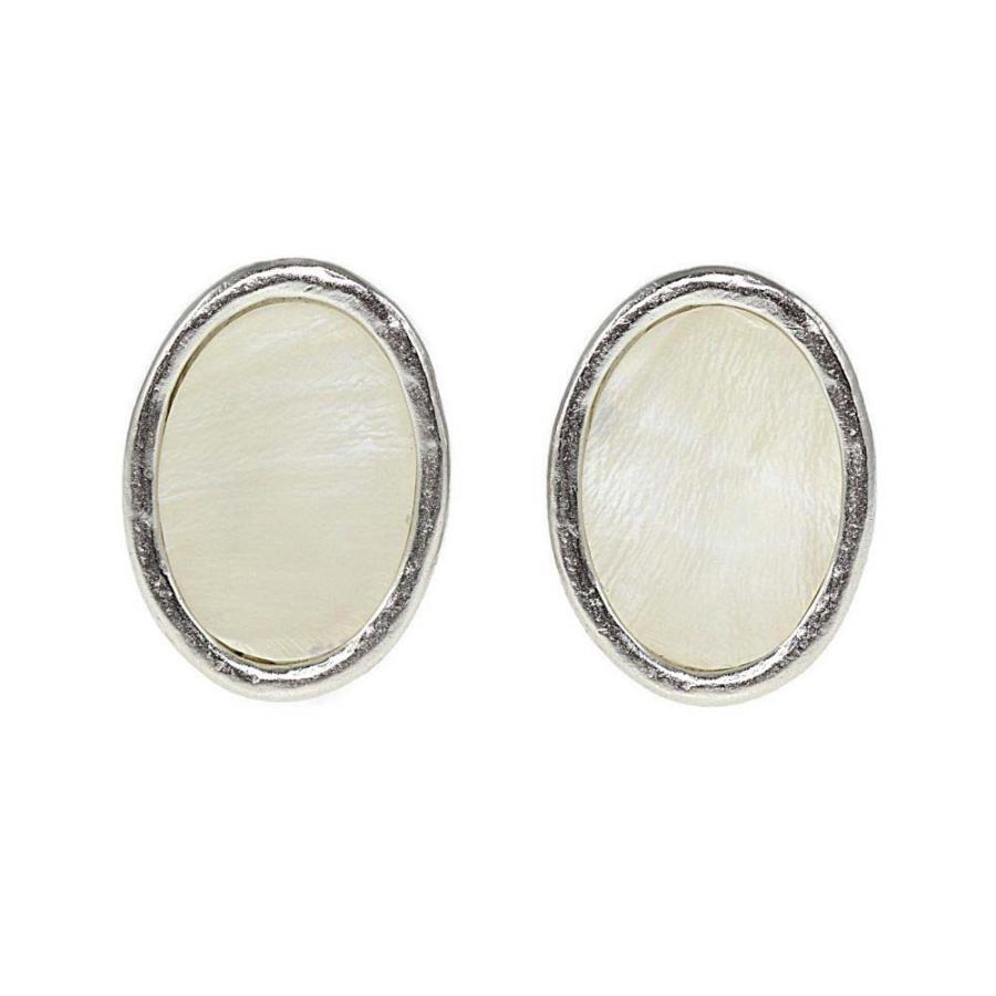 ジバンシー(ジバンシィ) オーバル・シェルモチーフイヤリング -12.1g/シルバー/ホワイト/GIVENCHY 翌日配送可/RF4 ...