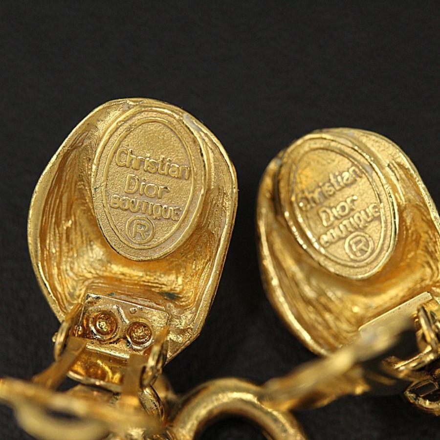 クリスチャンディオール カラーストーン ツイストフープイヤリング/ゴールド/レッド/Christian Dior 翌日配送可/RF4 ...