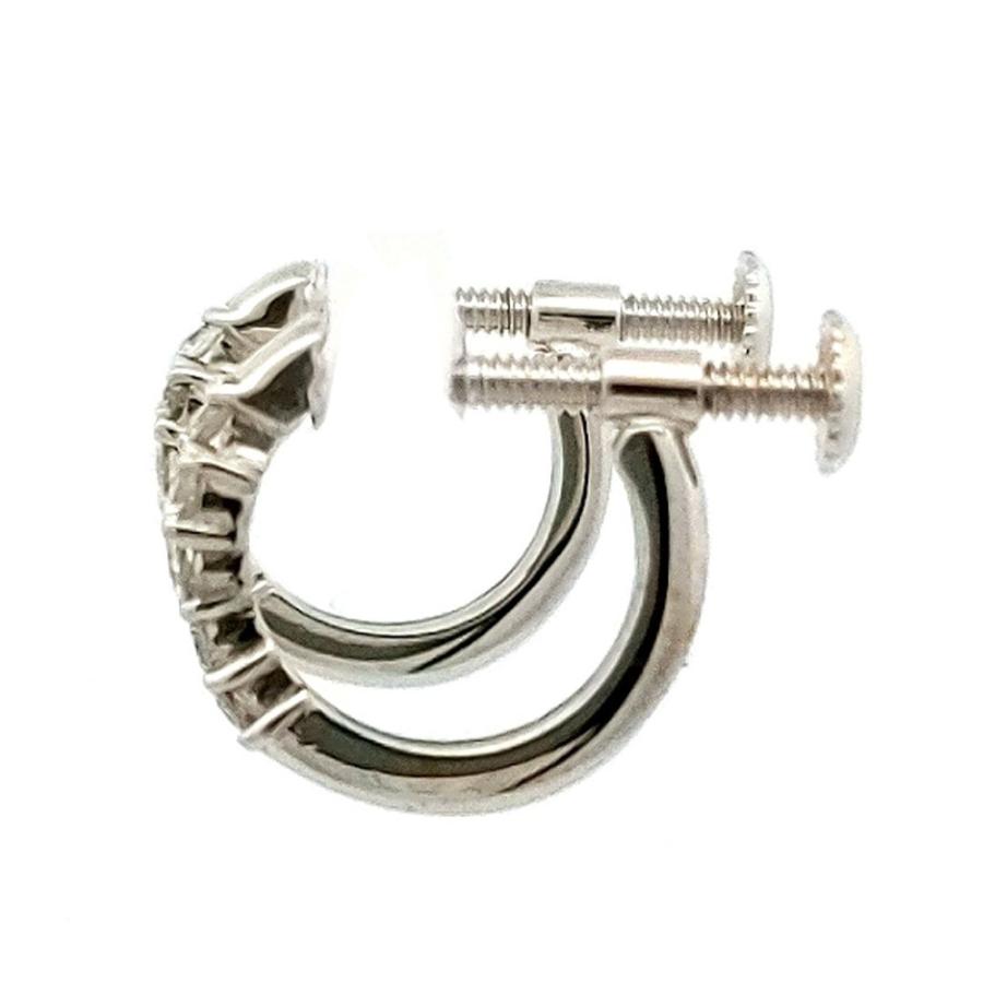 フープ クロスモチーフ 14P・ダイヤモンドイヤリング/K14WG/585-1.9g/0.1ct/FD:0.1ct/ホワイトゴールド 翌日配送可/h230215/473348 ...