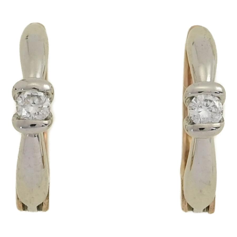 0.02ct/FD:0.02ct/2P・フープ イヤーカフ イヤリング/K18/750×Pt900コンビ-5:5-1.3g/ピンクゴールド×プラチナ/B2/h240912/532495 ...