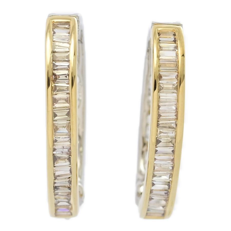 0.45ct/FD:0.45ct/フープ ダイヤモンド イヤリング イヤーカフ/K18/750×Pt950-5:5-5.9g/イエローゴールド×プラチナ/プレゼント/h250424 ...