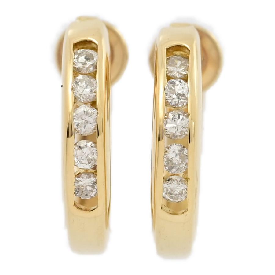 0.1ct/FD:0.1ct/フープ ループ ダイヤモンド イヤリング/K18YG/750-2.6g/イエローゴールド/プレゼント/記念日/h250513/556699 : リファスタ ...