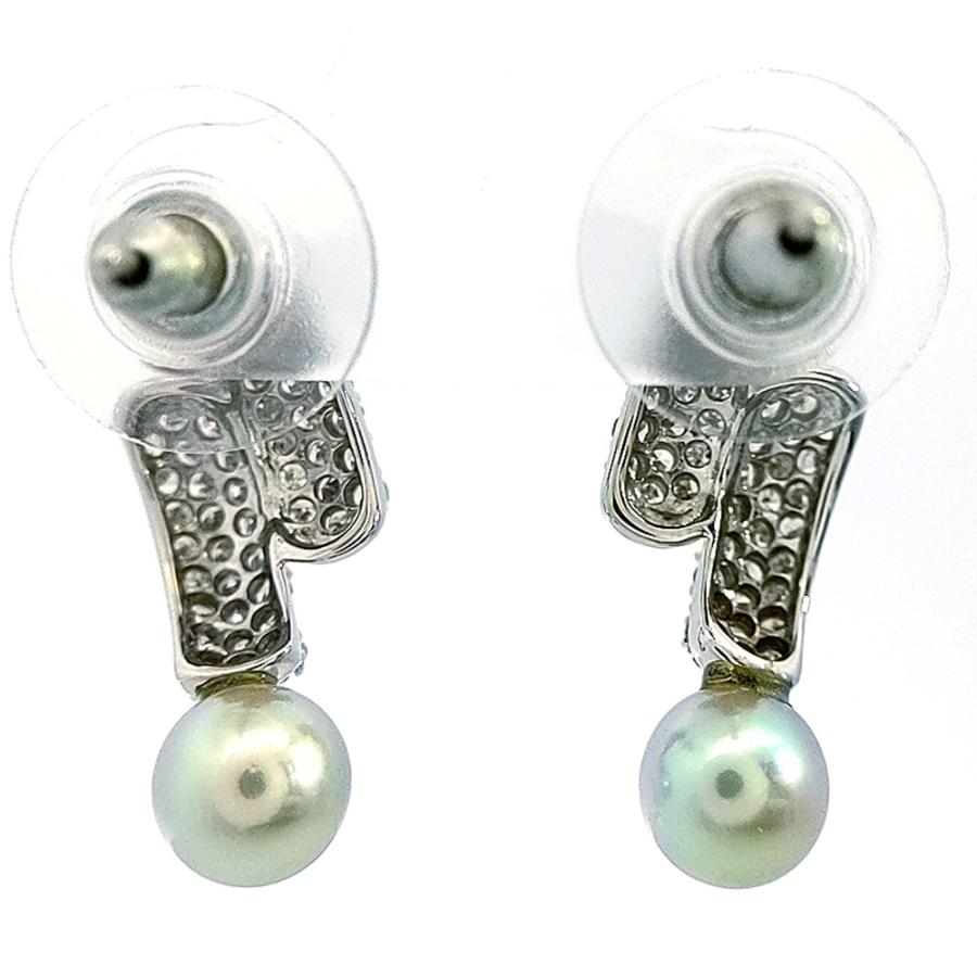 【中古】ナチュラルブルー・ペアスタッド 2P・真珠（パール）ピアス/K14WG/585-3.5g/PA0.5ct/FD:0.5ct/ホワイトゴールド /h230320/478580 ...