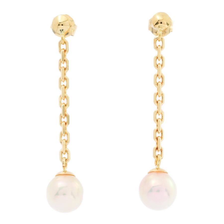 6.3mm 6月誕生石・アコヤ真珠/Japan Pearl/真珠 パール チェーン ピアス/K18YG/750-1.6g/イエローゴールド/プレゼント/記念日/h250506/556490 ...