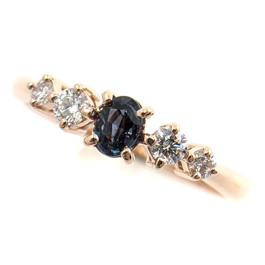 1P・アレキサンドライト・ダイヤモンドリング・指輪・カラーチェンジ/K10PG/416-1.5g/AL0.14ct/FD:0.14ct/9号/#49 /h230120/470969 : リ ...