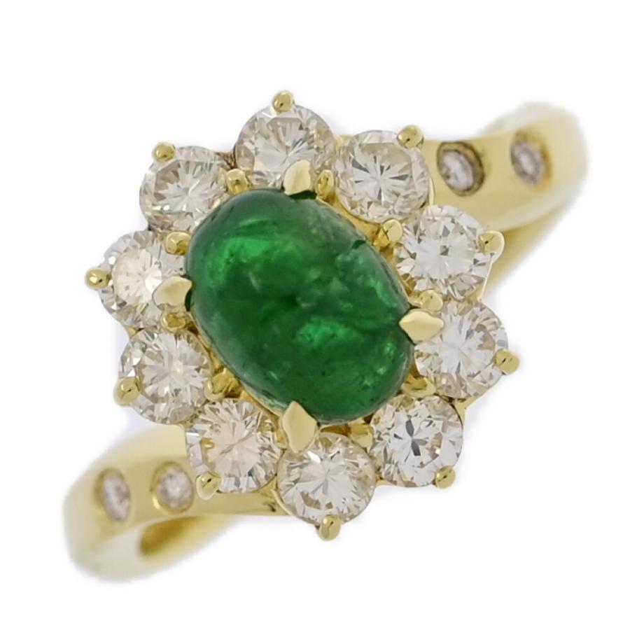 EM0.98ct/FD:0.79ct/コロンビア・エメラルド・ダイヤモンド リング・指輪/K18YG/750-5.2g/9号/#49/ゴールド/プレゼント/h250116/544353 ...