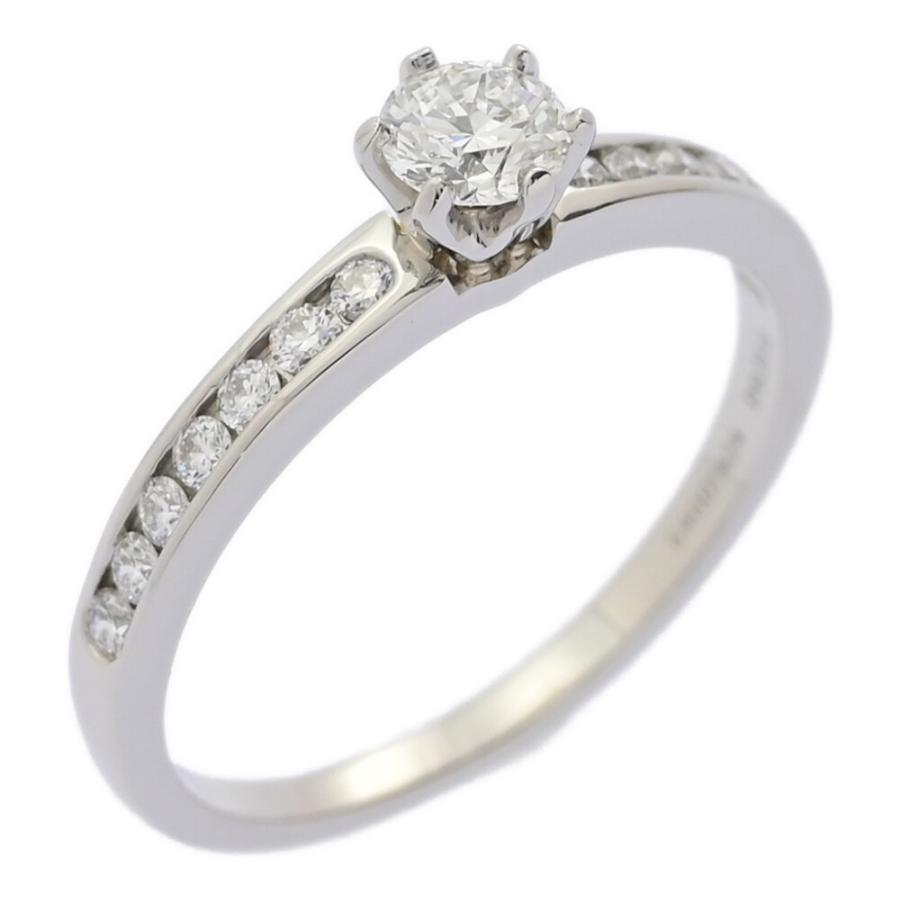 TIFFANY&Co. TIFFANY ＆ Co. ティファニー ハーフエタニティ ソリティア/ソリテール 1P ダイヤモンドリング/Pt950-3.9g/0.31ct/15.5号/B3 ...