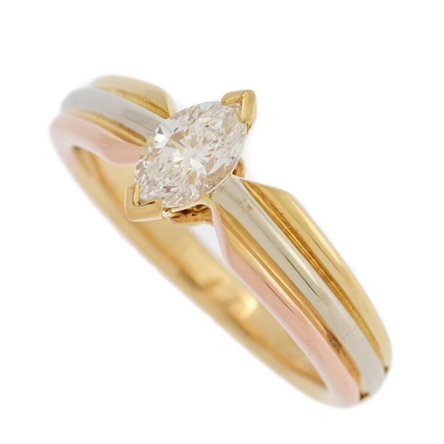 Cartier 0.33ct/Cartier カルティエ トリニティ・ソリテール ダイヤモンド リング・指輪/K18Y+W+P/750,3カラー-4.0g/7号/#47/ゴールド ...