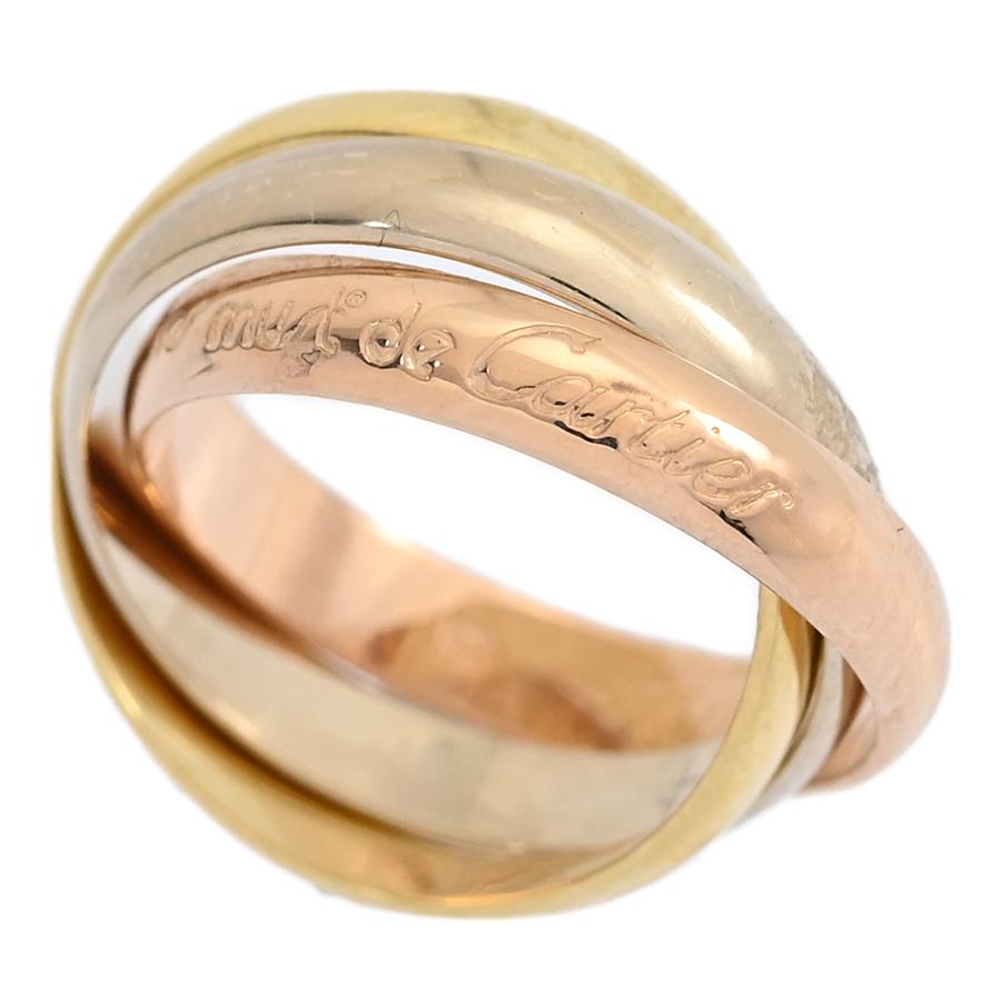 Cartier カルティエ トリニティリング・指輪/K18Y+W+P/750,3カラー-7.5g/9.5号/#49.5/ゴールド×プラチナ/Cartier 翌日配送可/h240405 ...