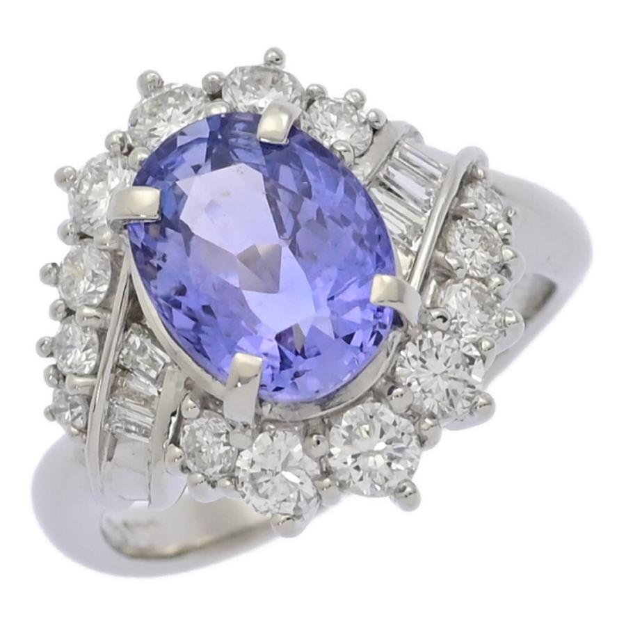 SA3.020ct/FD:0.88ct/非加熱・サファイア・ダイヤモンド リング・指輪/Pt900-8.8g/10号/#50/プラチナ/プレゼント/記念日/h241022/536370 ...