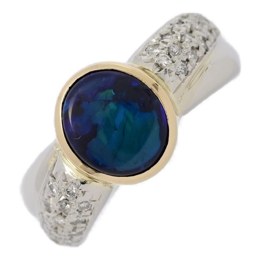 OP1.84ct/FD:0.27ct/オパール ダイヤモンド リング・指輪/K18/750×Pt900コンビ-Pメイン-7.9g/14号/#54/プレゼント/記念日/h250527 ...