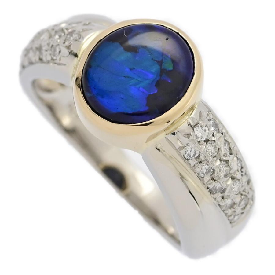 OP1.84ct/FD:0.27ct/オパール ダイヤモンド リング・指輪/K18/750×Pt900コンビ-Pメイン-7.9g/14号/#54/プレゼント/記念日/h250527 ...