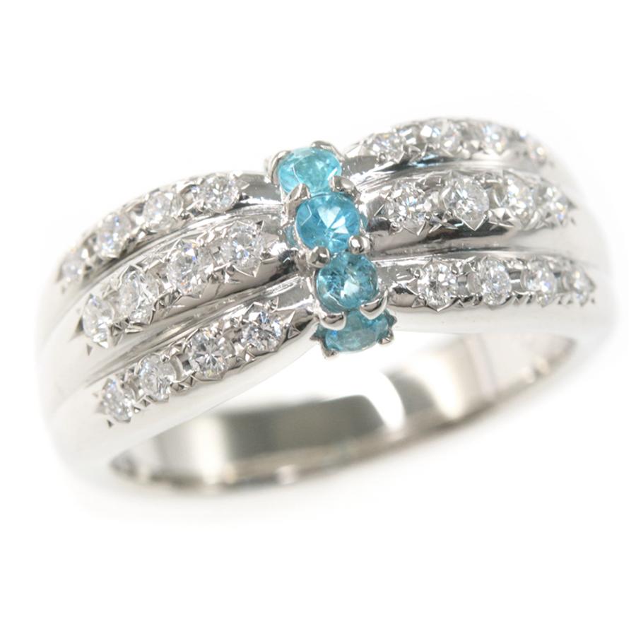 TASAKI（タサキ田崎真珠） パライバトルマリンワイド・ダイヤリング・指輪/Pt900-9.4g/PT0.30ct/11.5号/#51.5/プラチナ/TASAKI /h220810 ...